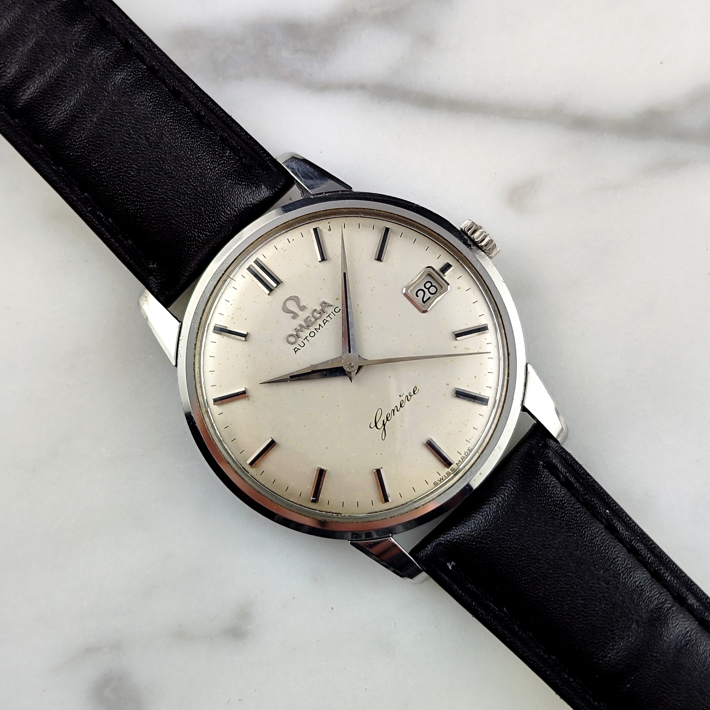 Vintage Omega Genève Automatic Date White Dial 1962 – Serviced 04/2026 ...
